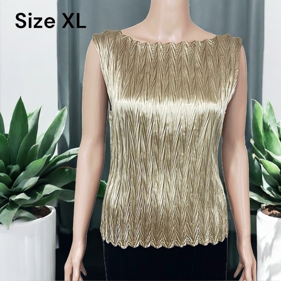 Conrad C Collection | Tops | Conrad C Collection Gold Crinkle Textured ...